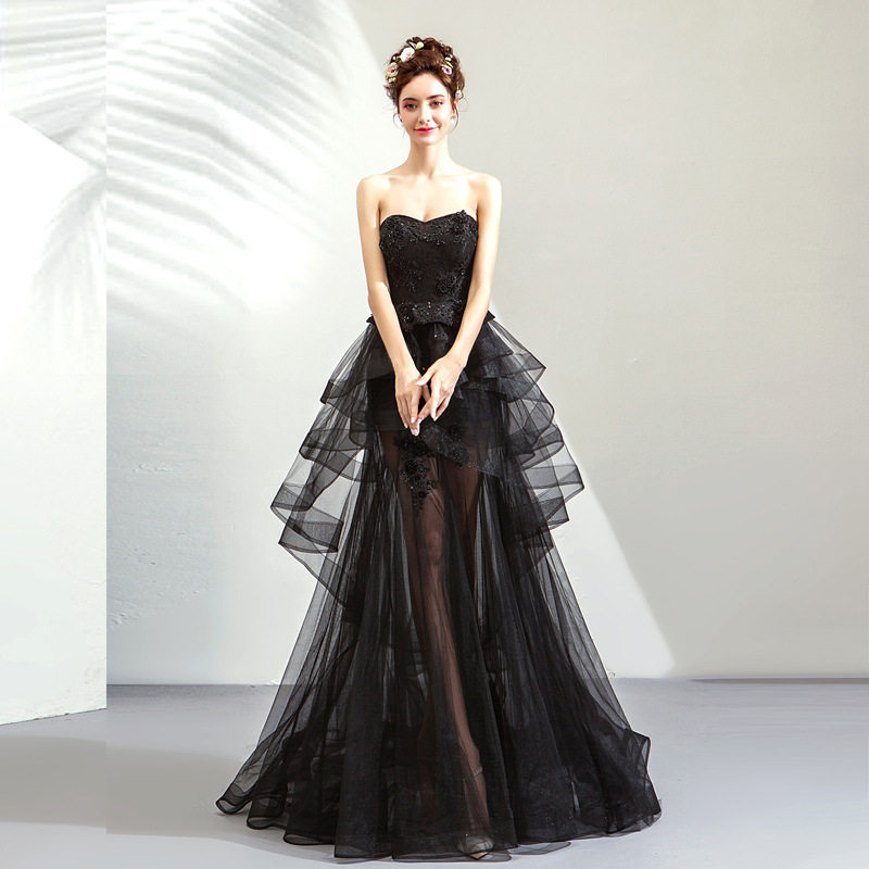 Black Lace Wedding Prom Party Dress on Luulla