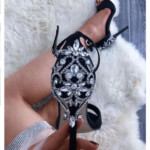 New Style Luxury Luxury Rhinestone High Heel Sandals For Women on Luulla
